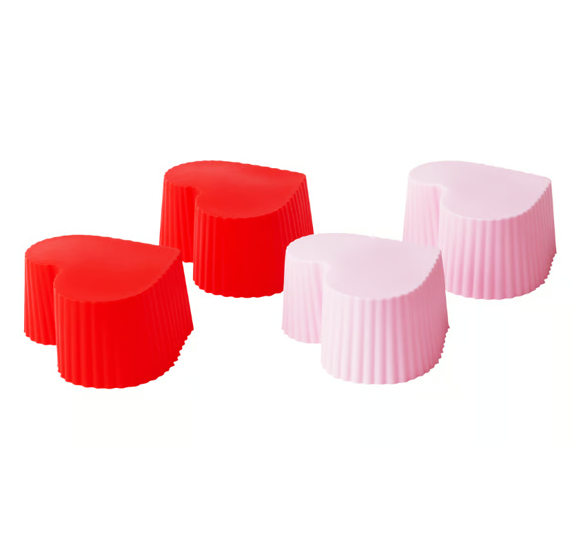 Bakelicious BAKE EAT & SMILE Heart Shaped Cupcake Liners - Red & Pink ...